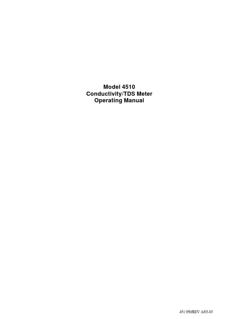 Jenway 4510 Conductivity Meter Manual | PDF | Electromagnetic ...