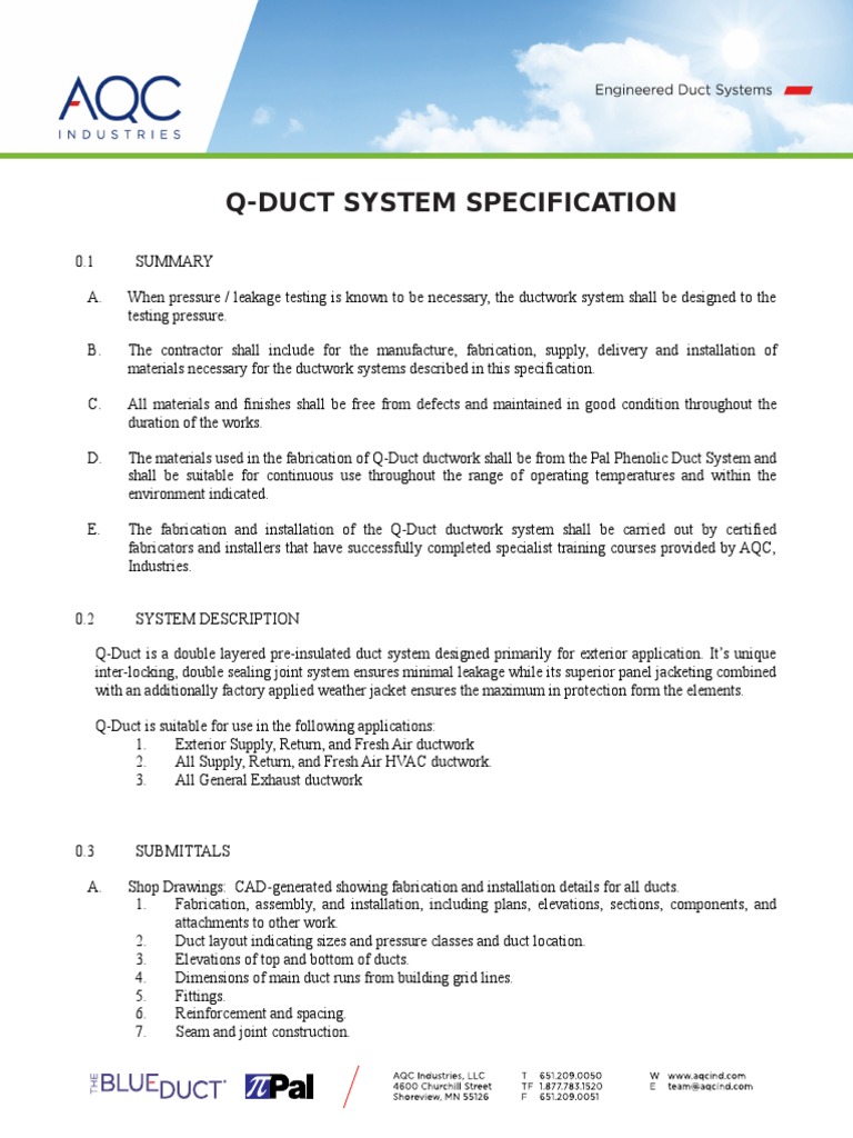 Pre Insulated Duct Specification | PDF | Duct (Flow) | Building Engineering