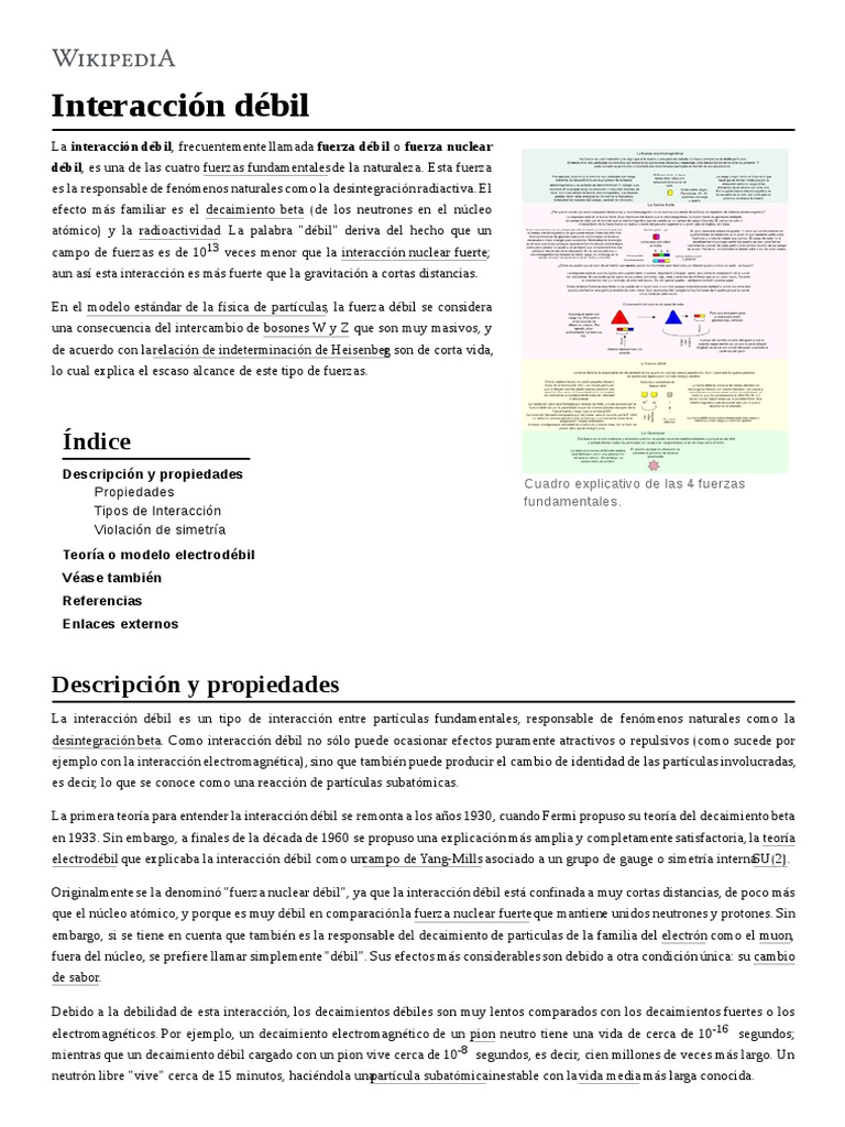Fuerza Nuclear Débil | PDF | Cuarc | Partículas subatómicas