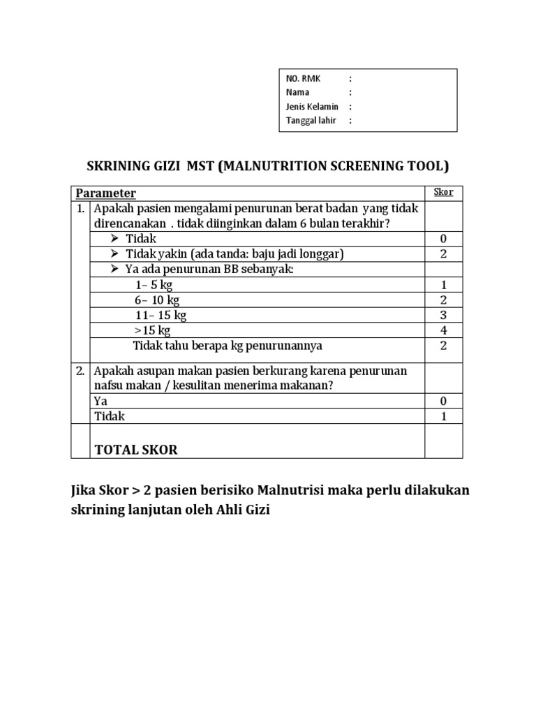 Skrining Gizi MST | PDF