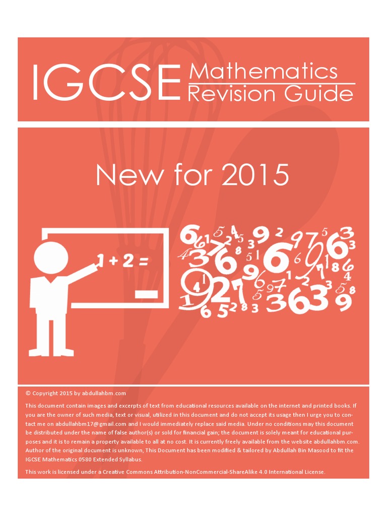 IGCSE CIE 0580 Math Revision Guide | PDF | Fraction (Mathematics ...