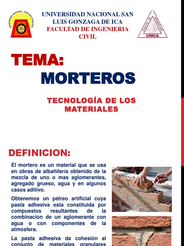 Tipos de Mortero | PDF | Mortero (Albañilería) | Cemento