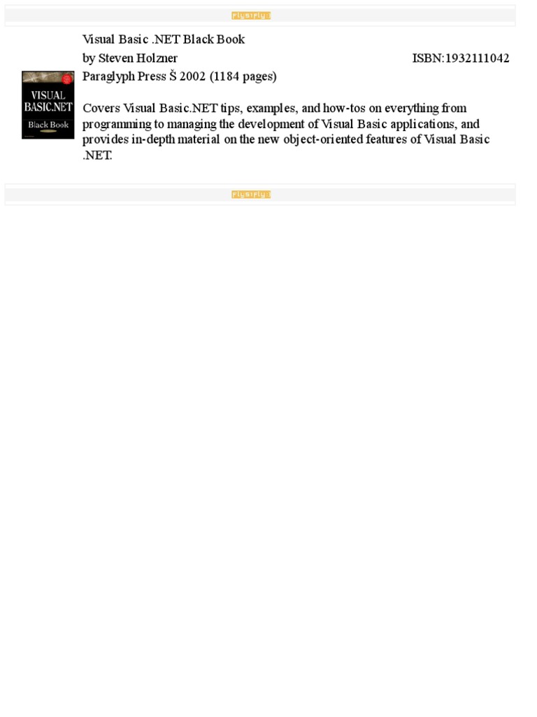 VB Net Black Book | PDF | Visual Basic .Net | Inheritance (Object ...