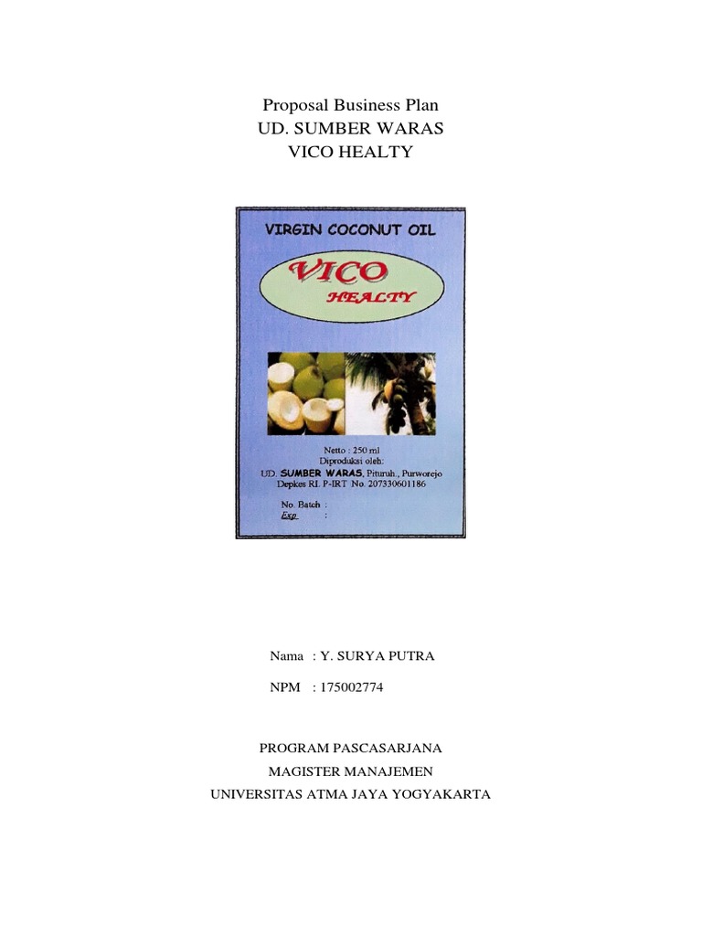 Proposal Business Plan | PDF | Kesehatan Holistik