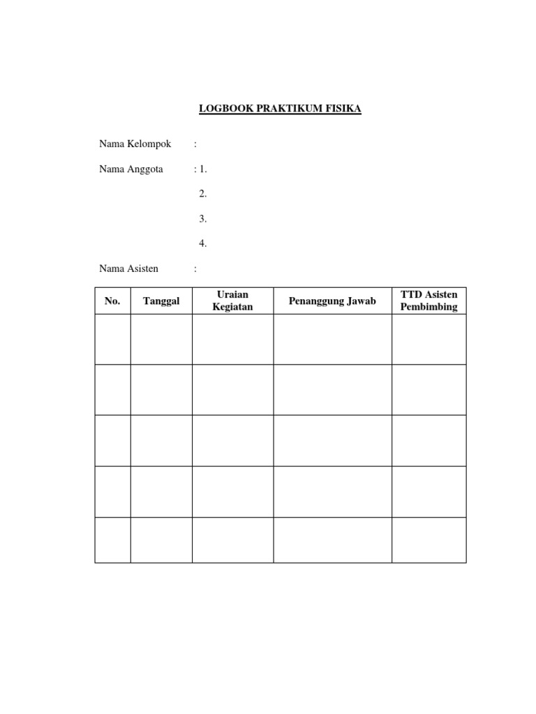 Logbook Praktikum Fisika | PDF