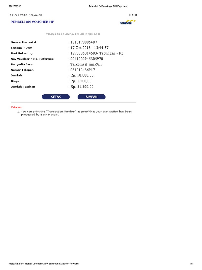 Internet Banking Mandiri - Welcome | PDF