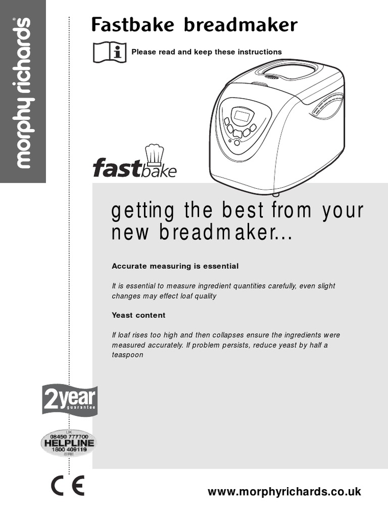 Morphy Richards NEW Breadmaker 48281 PDF | PDF | Flour | Breads