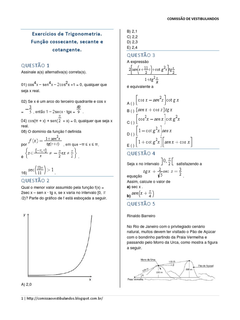 As Funções Cossecante, Secante e Cotangente | Trigonometria | Número Real