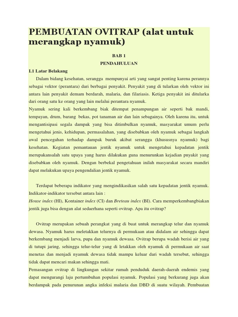 Pembuatan Ovitrap | PDF