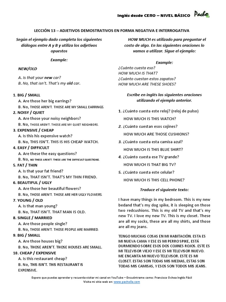 Lección 3 - To Be Interrogativo - His and Her. | PDF