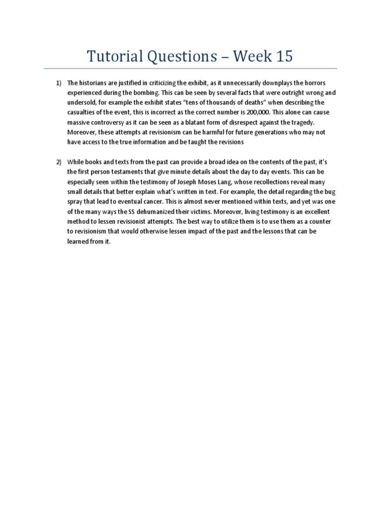 Tutorial Questions | PDF