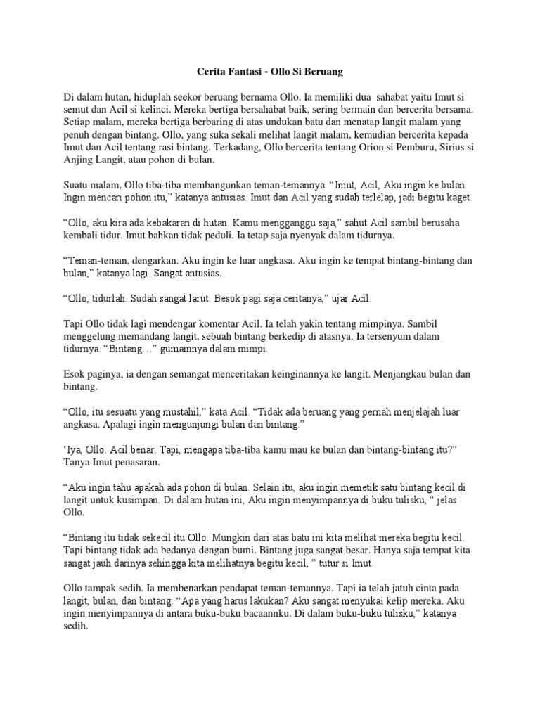 Dongeng Ollo dan Cak Rat | PDF | Fiksi Misteri, Thriller, & Kejahatan | Dewasa Muda