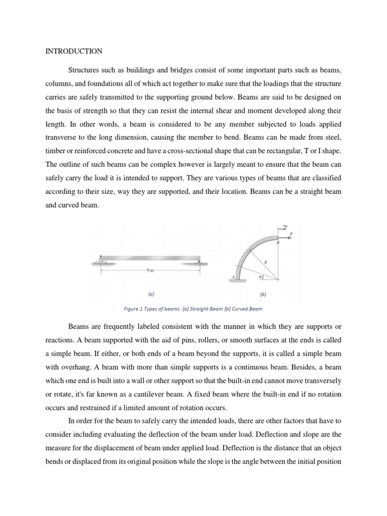 Figure 1 Types of Beams: (A) Straight Beam (B) Curved Beam | PDF | Beam ...