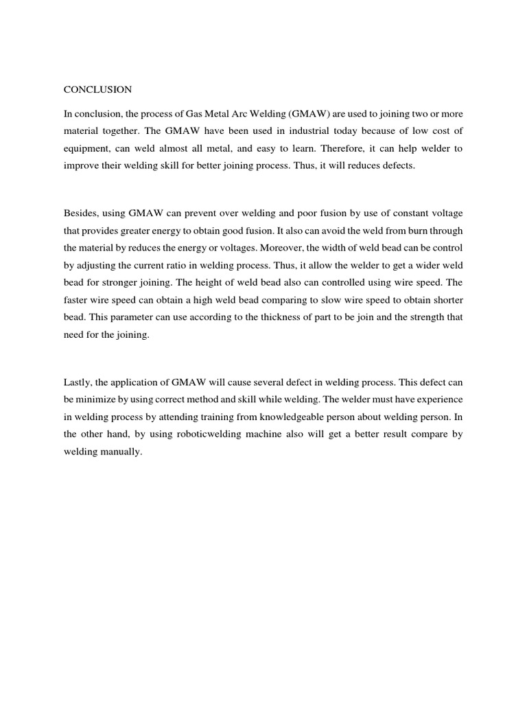 Conclusion Recon Refer Welding | PDF