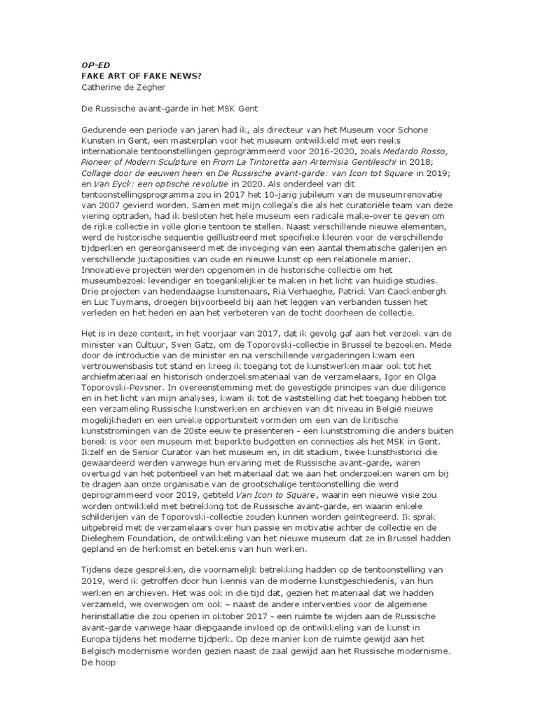 Tekst de Zegher | PDF