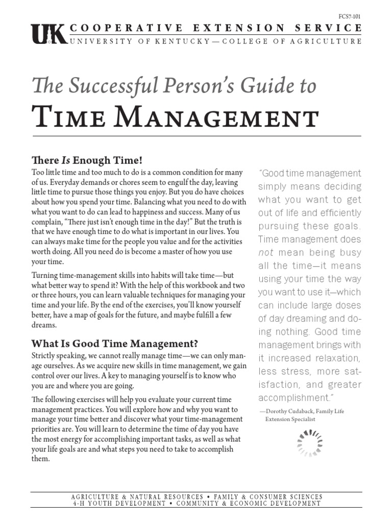 The Successful Person's Guide To: Time Management | PDF