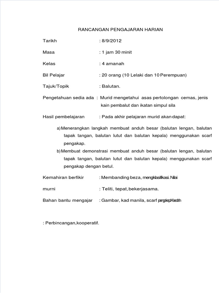 RPH Koku Balutan Anduh | PDF