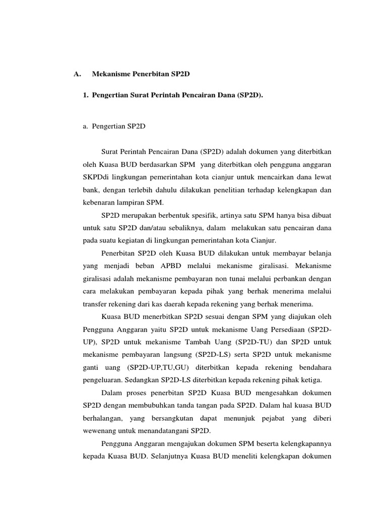 Mekanisme Penerbitan SP2D | PDF