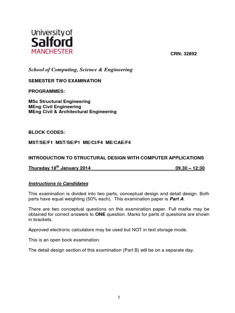Introduction To Structural Design With Computer Applications Part A ...