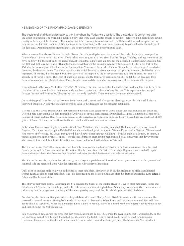 The Meaning of The Pinda | PDF | Indian Religions | Hindu Literature