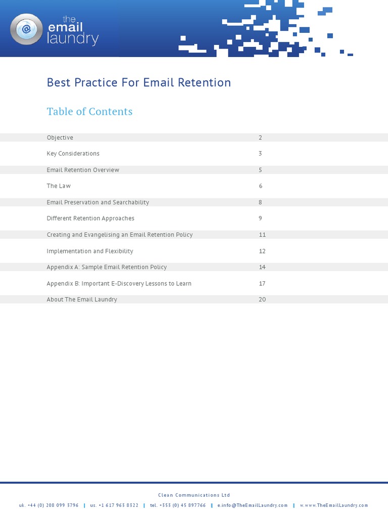 Email Retention Best Practices Guide | PDF | Backup | Instant Messaging