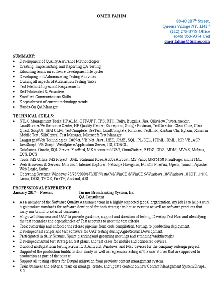 Omer Fahim - Resume | PDF | Xamarin | Quality Assurance