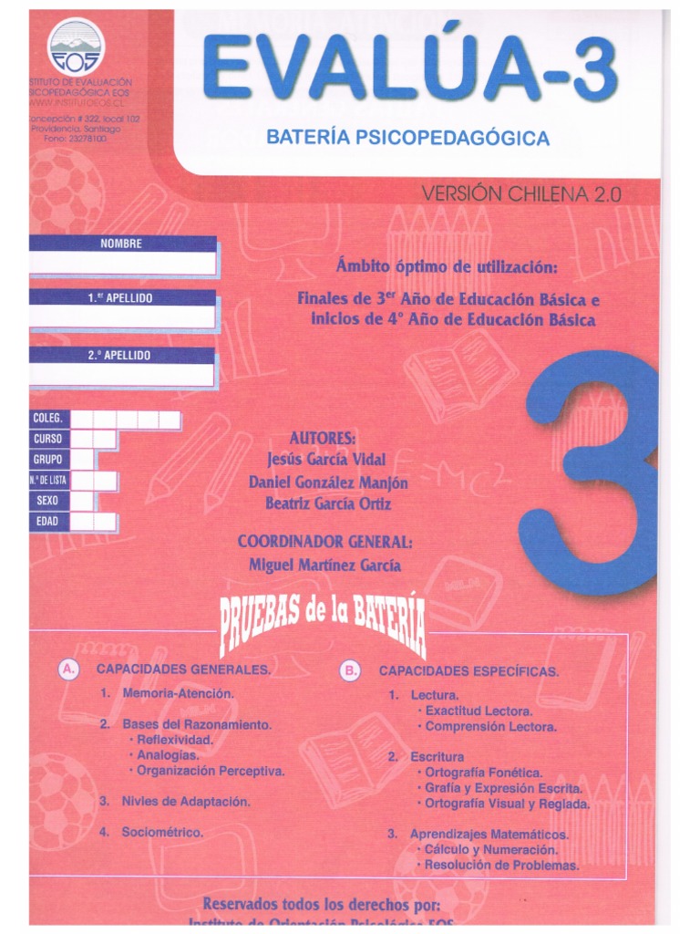 Cuadernillo 2 0 Chile Evalua 3 Pdf