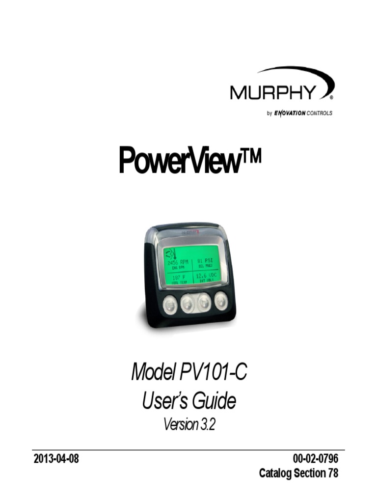 Powerview : Model Pv101-C User'S Guide | PDF | Menu (Computing) | Transmission (Mechanics)