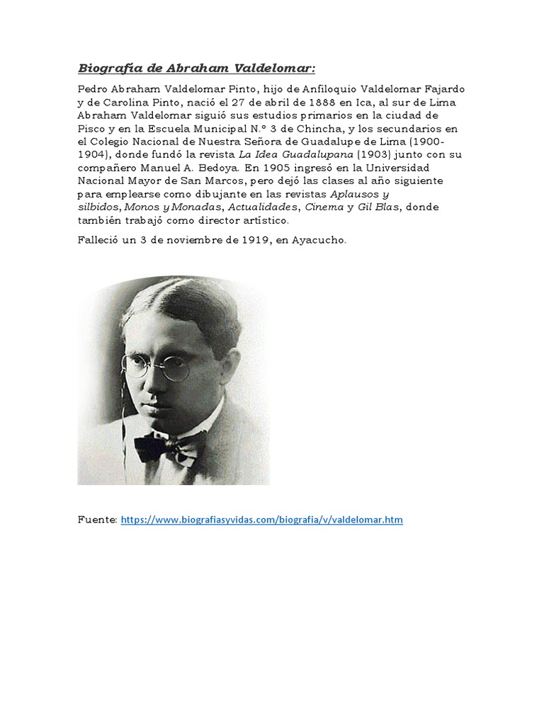 Biografía de Abraham Valdelomar - Information Tecnology | PDF