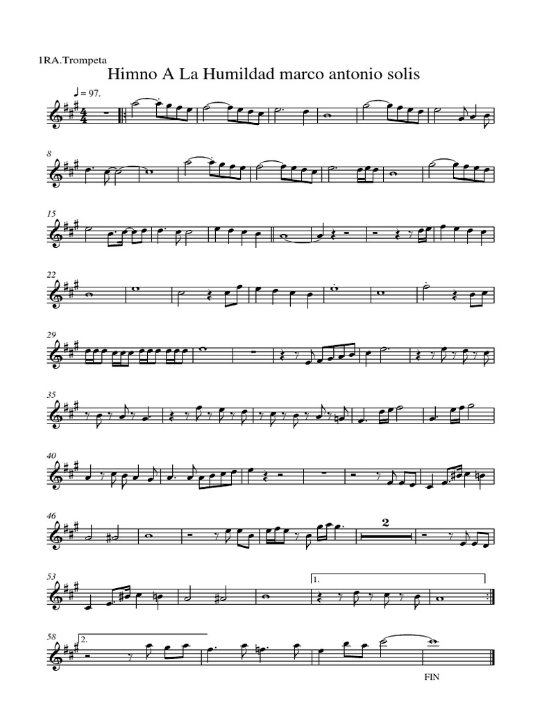 Marco Antonio Solís - Himno A La Humildad 1RA TROMPETA | PDF
