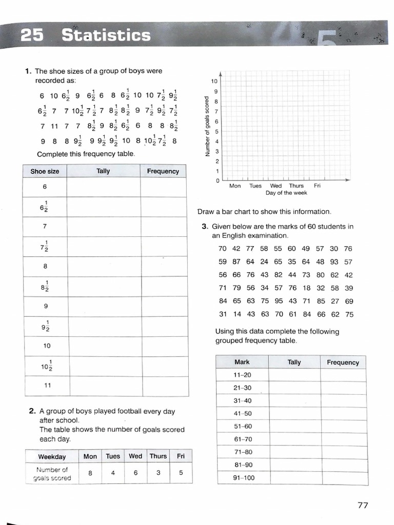 Statistics Worksheet | PDF