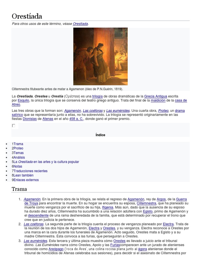 Orestíada | PDF | Oresteia | Teatro