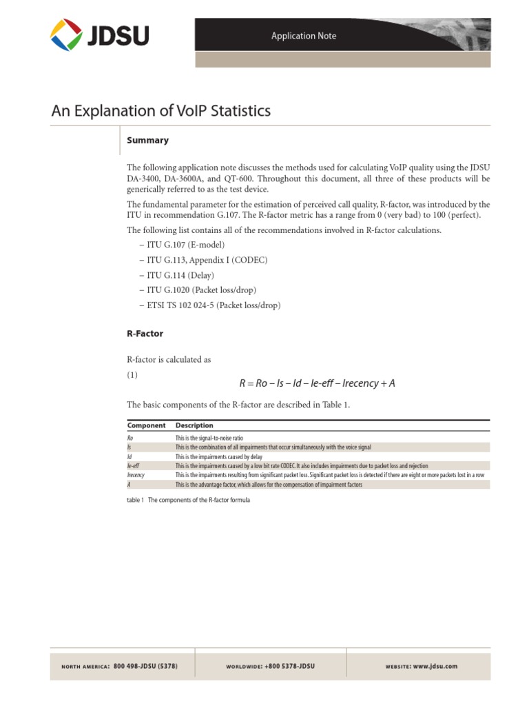 VoIP Statistics Explained | PDF | Voice Over Ip | Standard Deviation
