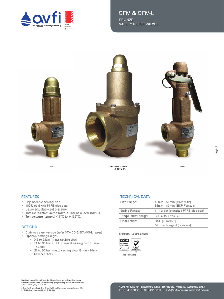 SRV SRV-L Bronze Safety Relief Valve | Valve | Building Materials