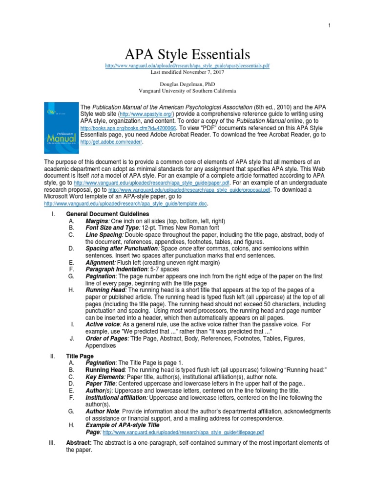 A Pa Style Essentials | PDF | Citation | Digital Object Identifier