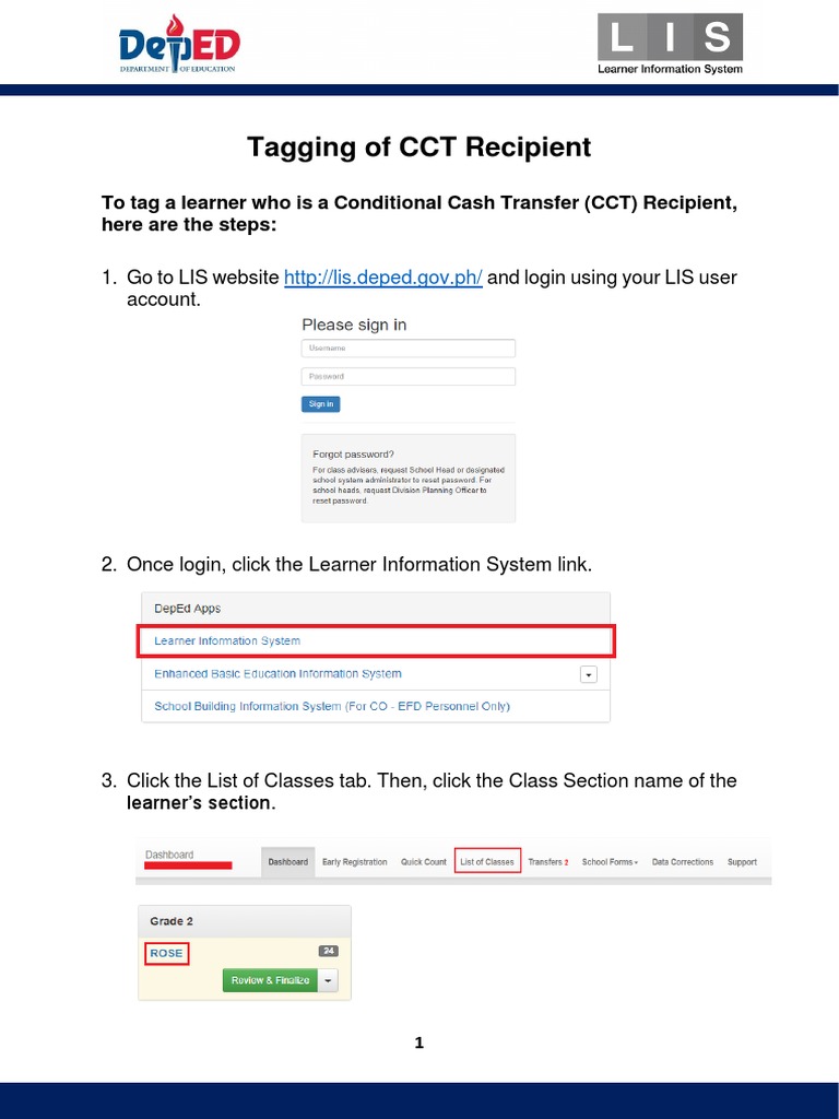 CCT Recipient Tagging Guide | PDF | Business | Finance & Money Management