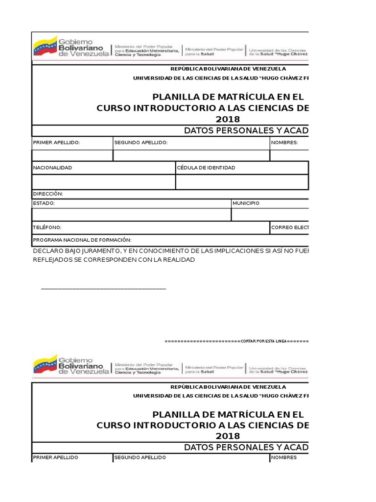 Formatos Curso Introductorio 2018 | PDF | Venezuela | Gobierno