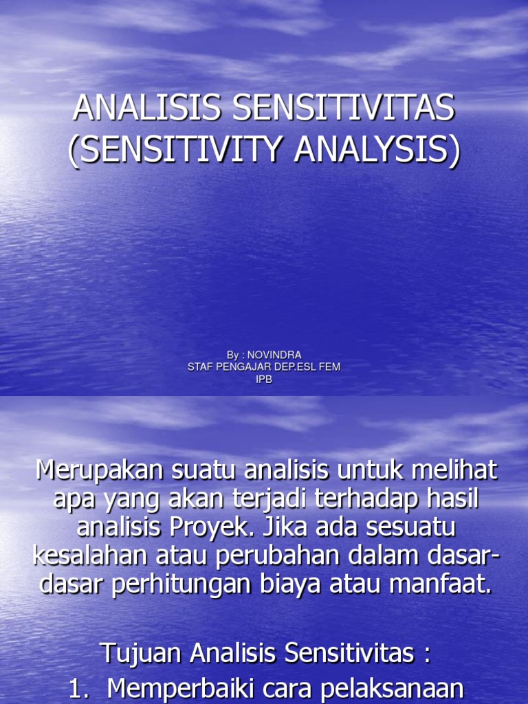 Analisis Sensitivitas (Sensitivity Analysis) | PDF