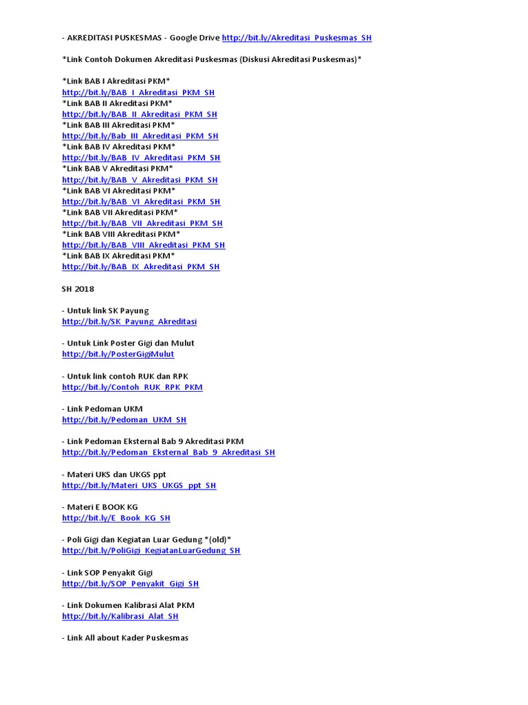 Akreditasi Puskesmas Link Deui | PDF