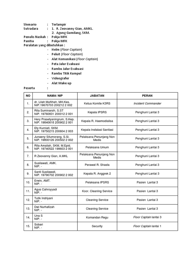 Skenario Simulasi Tanggap Darurat Gempa | PDF