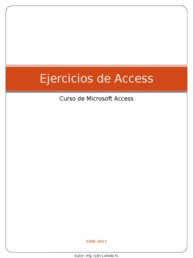 Ejercicios de Access Esae | PDF | Tabla (base de datos) | Bases de datos
