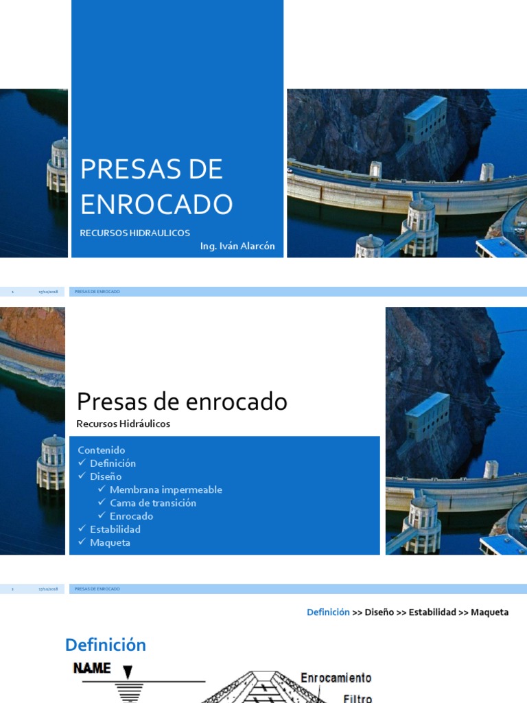 Presas de Enrocado | PDF | Represa | Hormigón