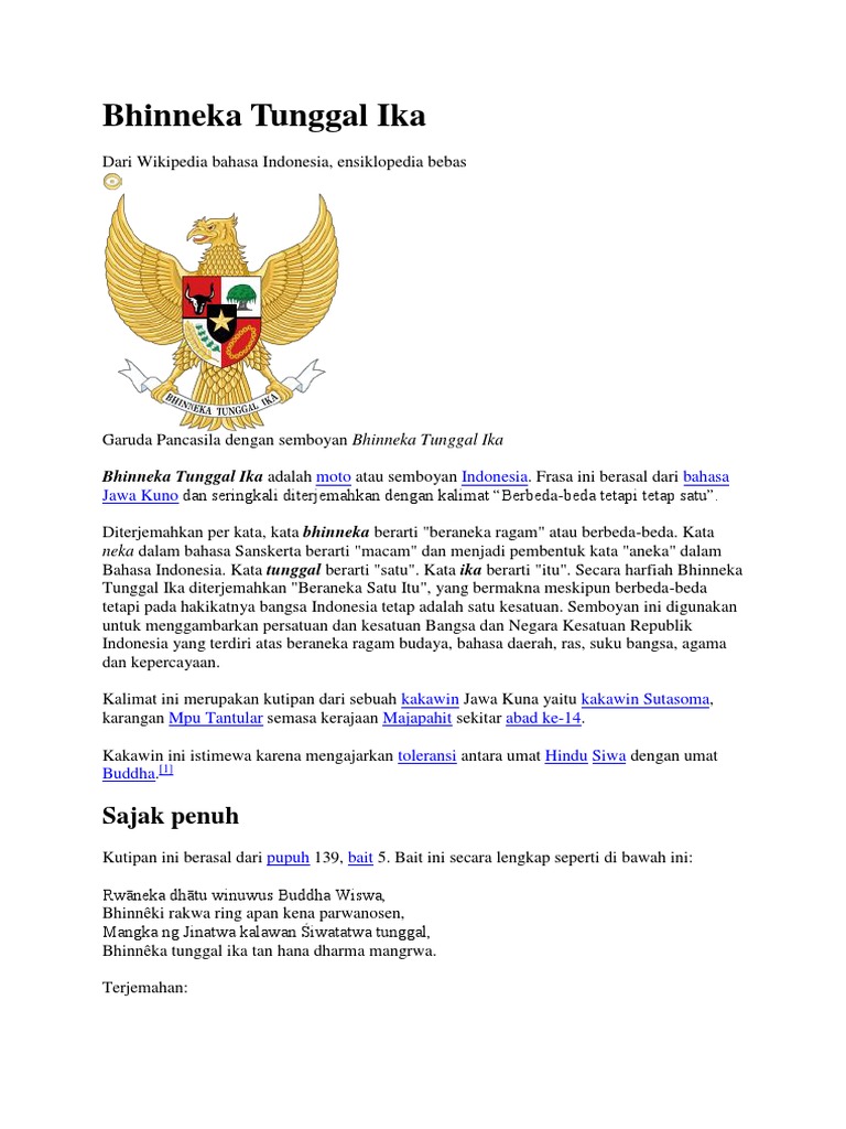 Bhinneka Tunggal Ika | PDF