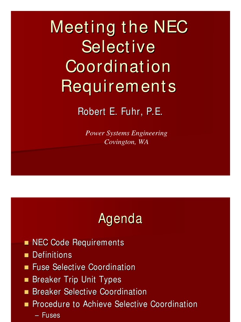 Meeting NEC For Selective Coordination | PDF | Fuse (Electrical ...