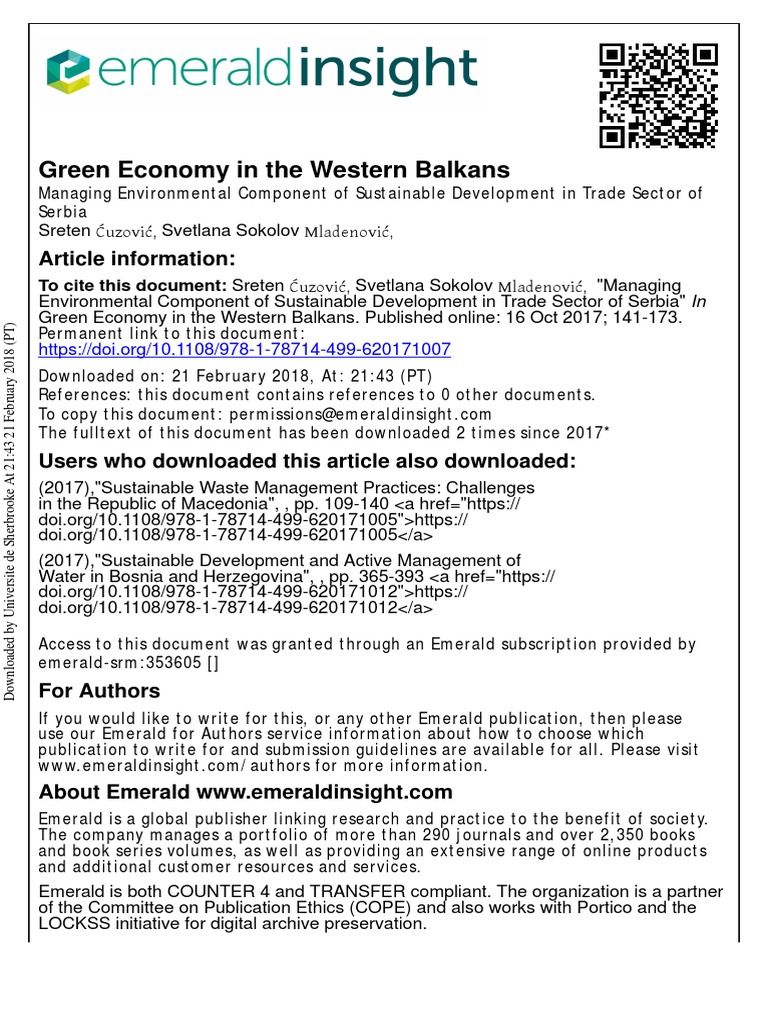Uzovi 2017 | PDF | Sustainability | Sustainable Development