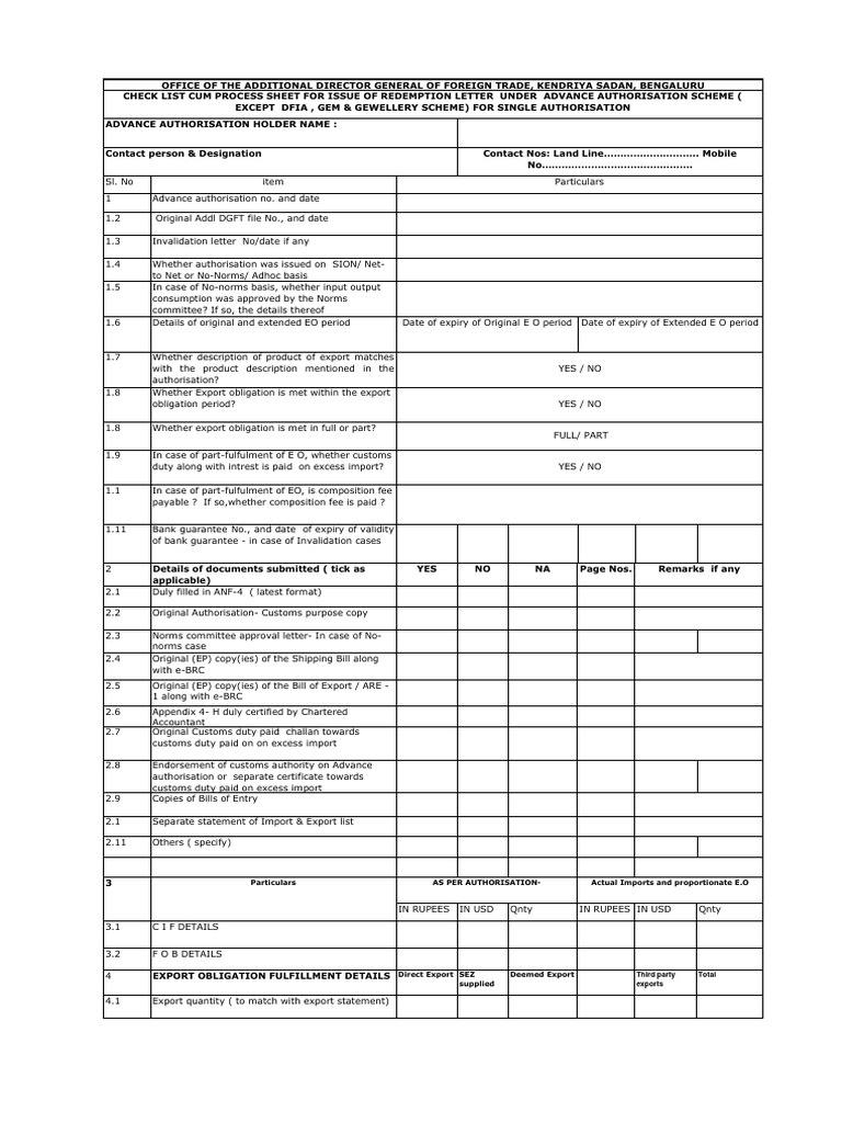 AA EODC Checklist | PDF | Customs | Business