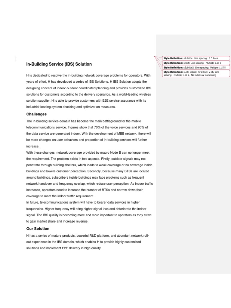 In-Building Service (IBS) Solution: Challenges | PDF | Cable Television ...