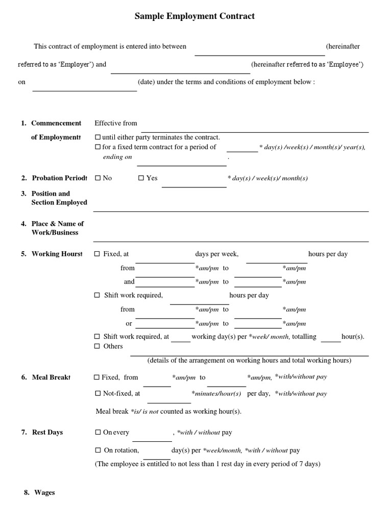 A Comprehensive Summary of Key Employment Terms | PDF | Wage | Parental ...
