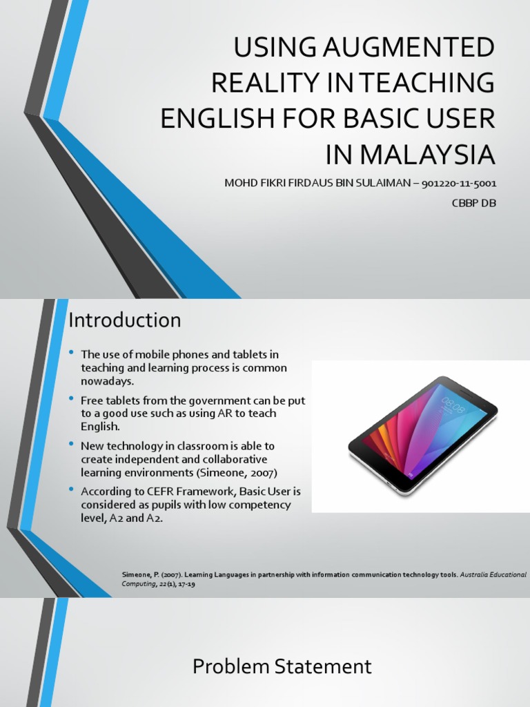 Using Augmented Reality in Teaching English For Basic | PDF | Augmented ...
