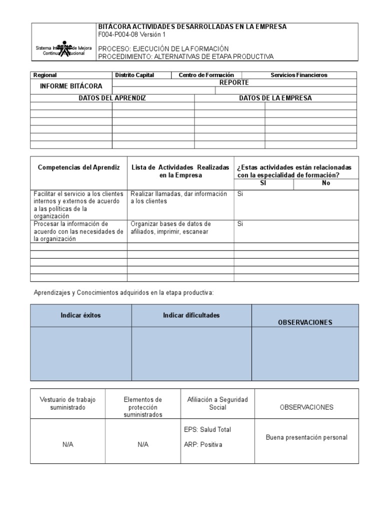 Bitácoras SENA | PDF